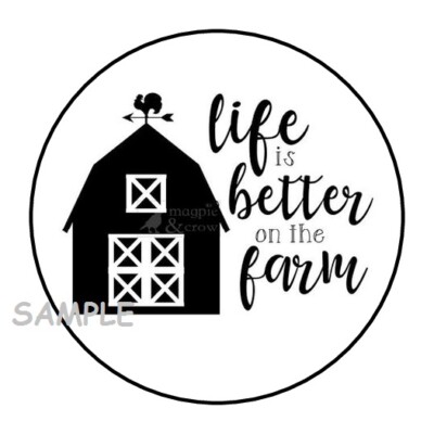 30 LIFE IS BETTER ON THE FARM ENVELOPE SEALS LABELS STICKERS 1.5" ROUND ...