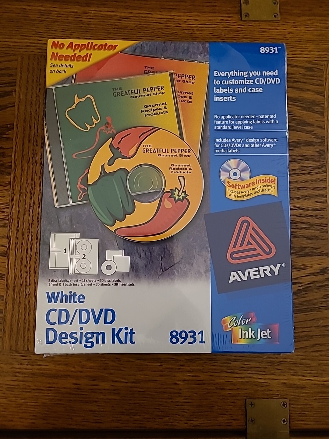 Avery White CD DVD Design Kit 30 Sheets Color InkJet Printer Labels ...