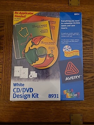 Avery White CD DVD Design Kit 30 Sheets Color InkJet Printer Labels ...