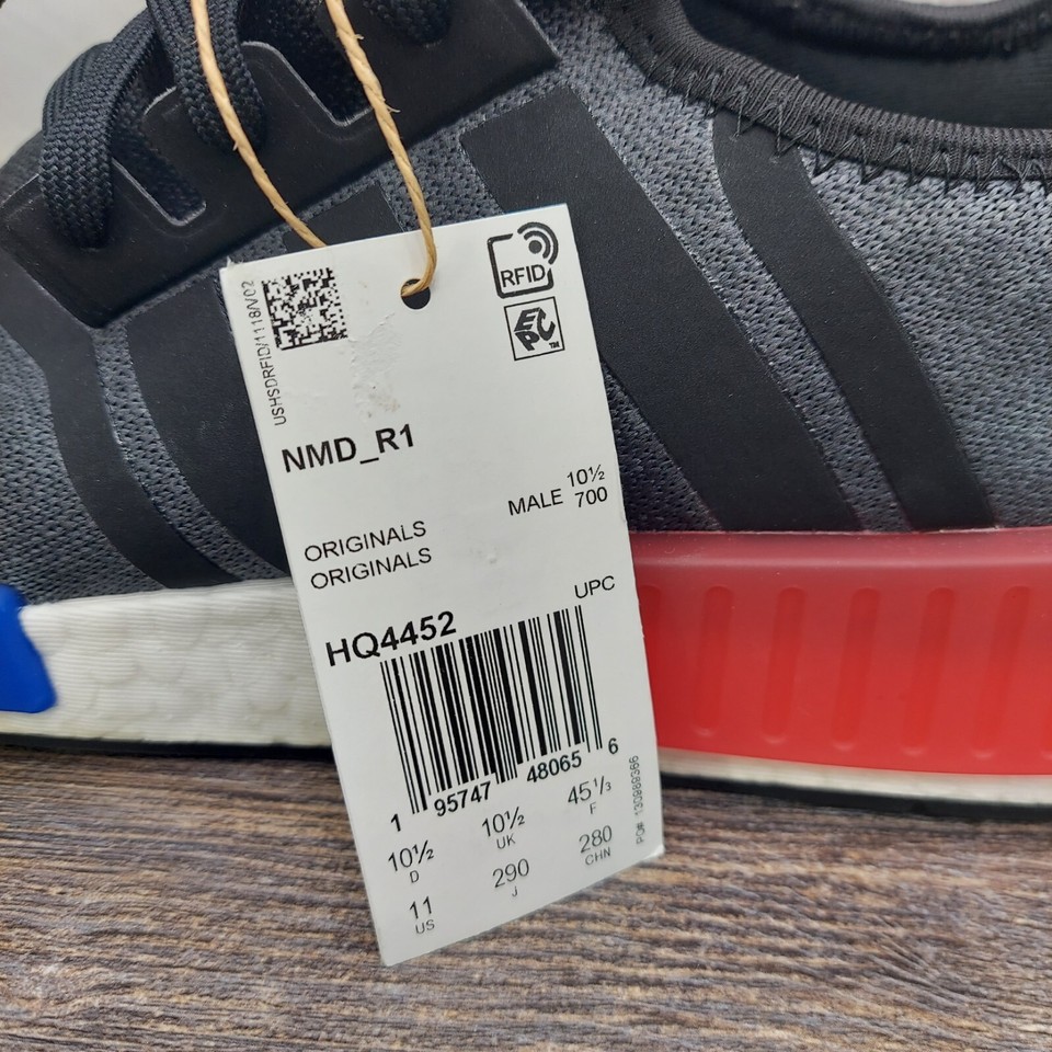 Adidas Originals NMD R1 Core Black Blue Red Running Shoes HQ4452 Men's ...