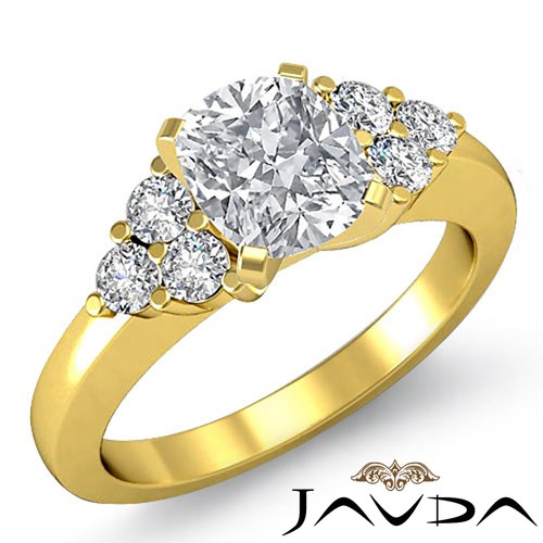 Classic 3 Stone Cushion Shape Diamond Engagement Ring GIA Certified G ...