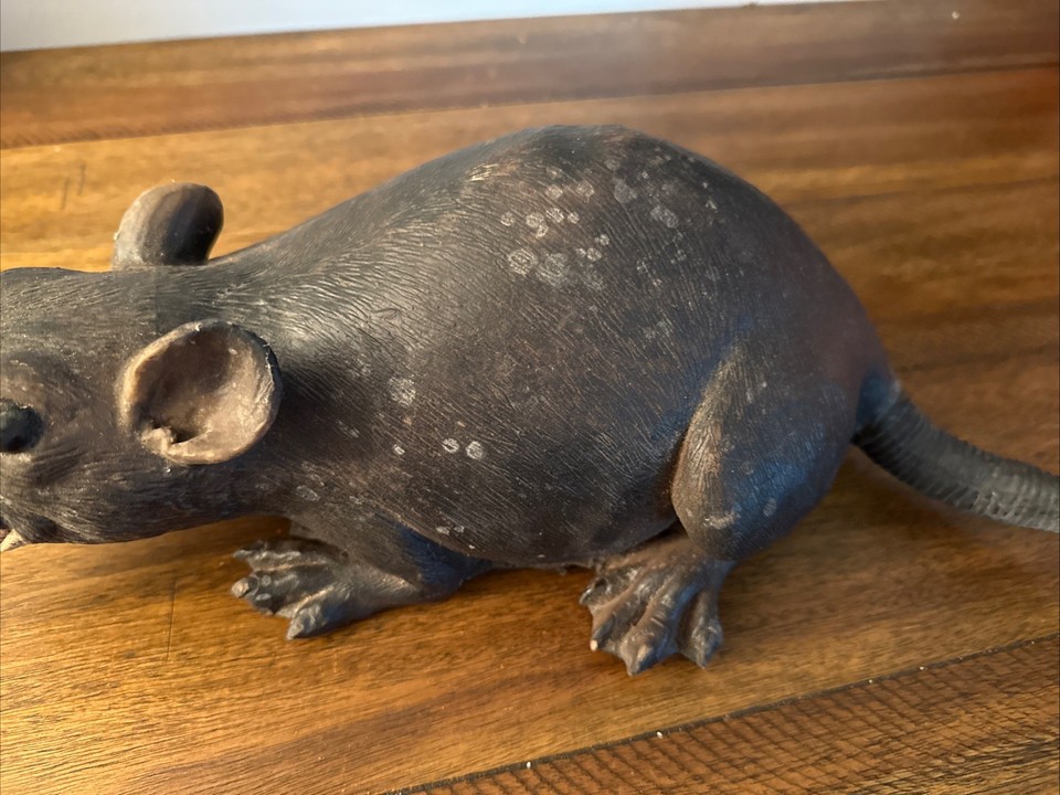 Large Vintage Stuffed Rubber Rat Unbranded 6 1/2" Ht×16" Not Inc. Tail ...