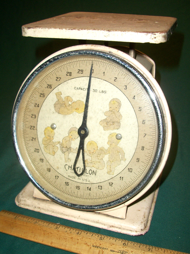 Vintage Chatillon Family / Baby Scale 30lbs Capacity – Glass Covered ...