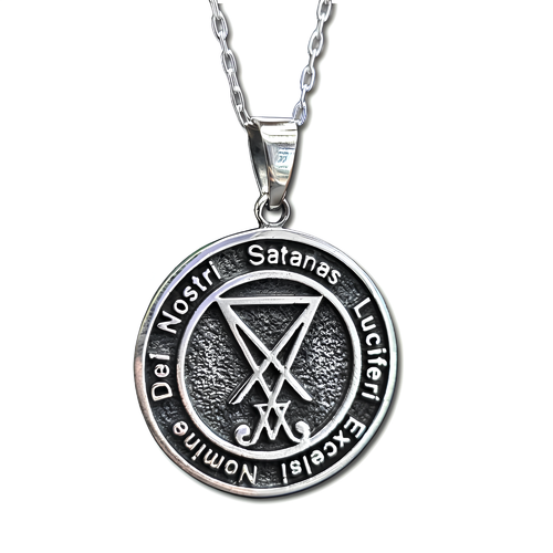 Sigil of Lucifer Latin Script Left Hand Path Necklace 925 Sterling ...