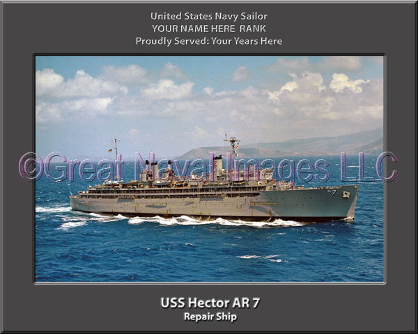 USS Hector AR 7 Personalized Canvas Ship Photo Print Navy Veteran Gift ...