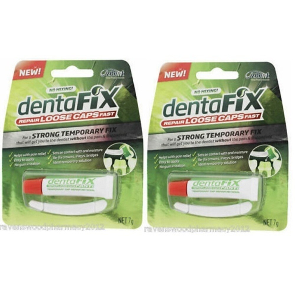 * 2 x Dentafix Temporary Cap Repair 7g for Loose Crowns, Inlays ...