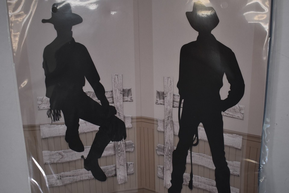 Silhouette Cowboys Scene Setter Add On Wild Western Party Decoration ...
