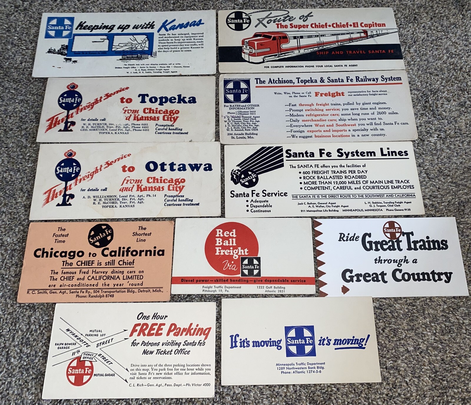 11 different Vintage Santa Fe Railroad Advertising Ink Blotters | eBay
