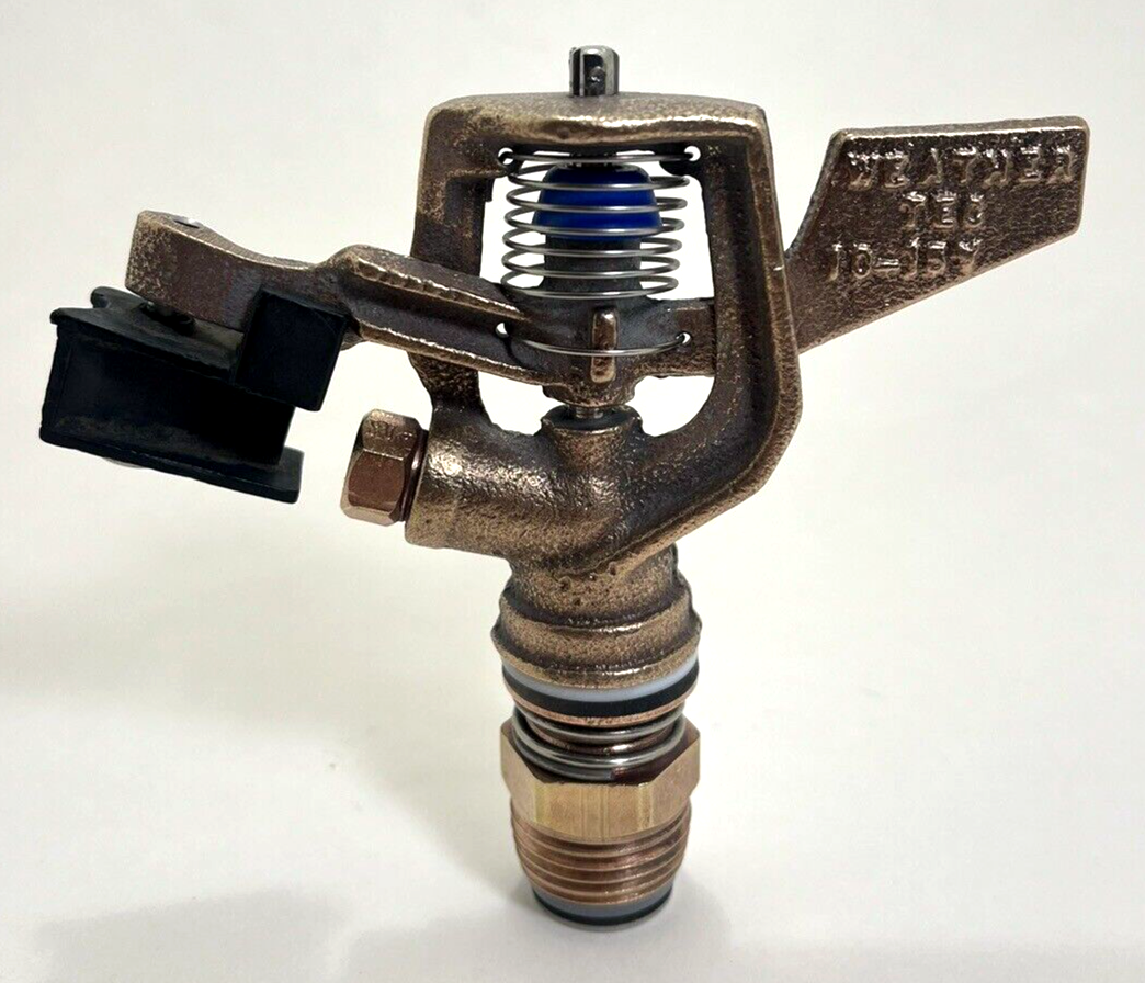 1 RARE 1980'S WEATHER TEC 10-15V 1/2" BRASS IMPACT SPRINKLER RAIN BIRD ...