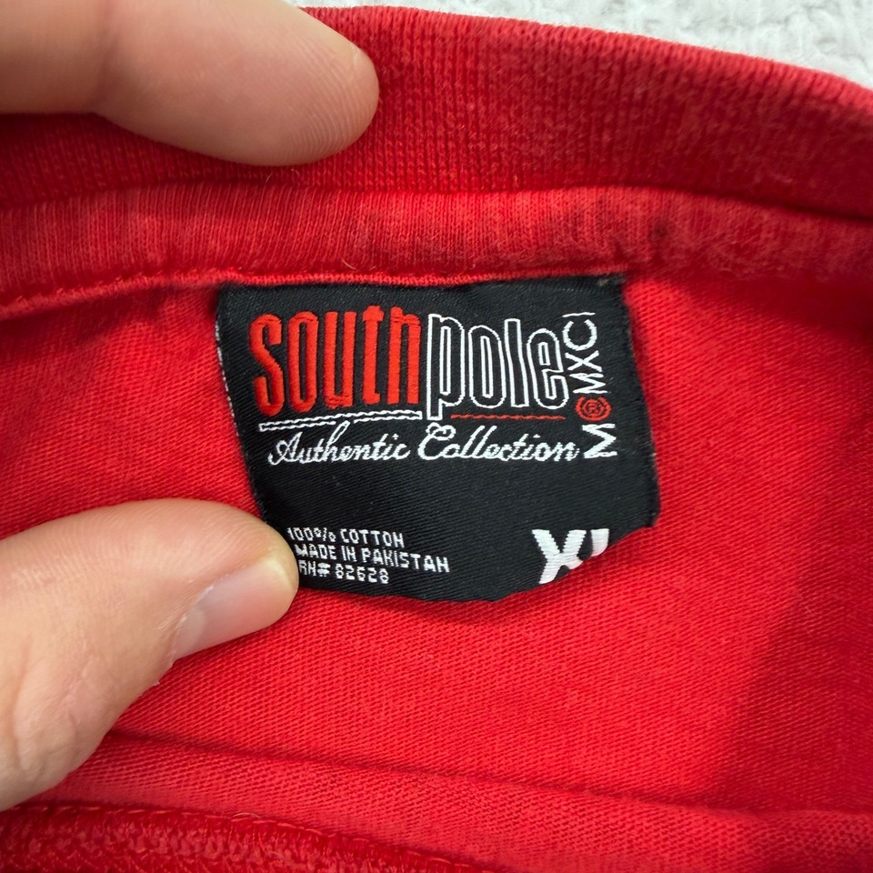 Vintage South Pole Y2K Mens Red Graphic T Shirt Always Prevail ...