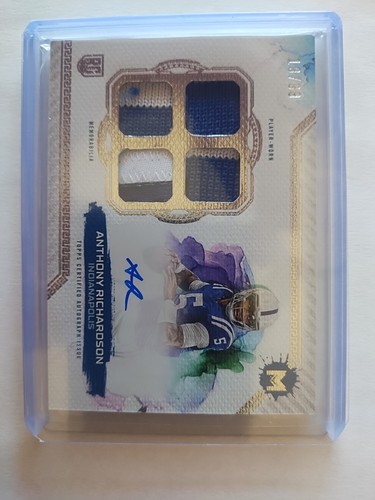 2024 Anthony Richardson Topps Rookie Relic Autograph Quad Patch Jersey ...