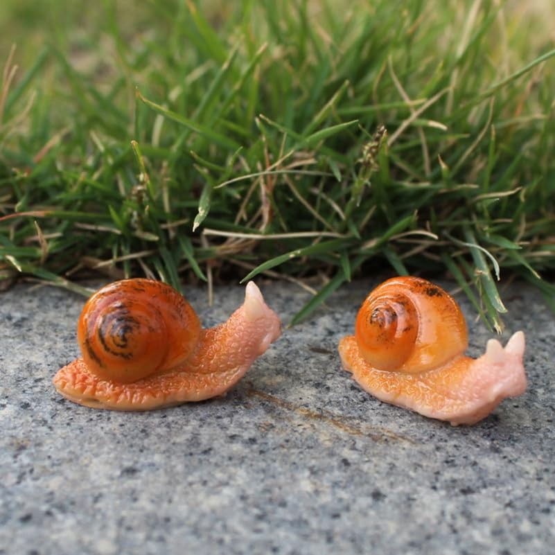 Mini Snail Figurine Resin Ornament Micro Landscape Decor for Home ...