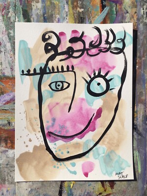 Matt Scalf Portrait Face Abstract ORIGINAL PAINTING Street Modern ...