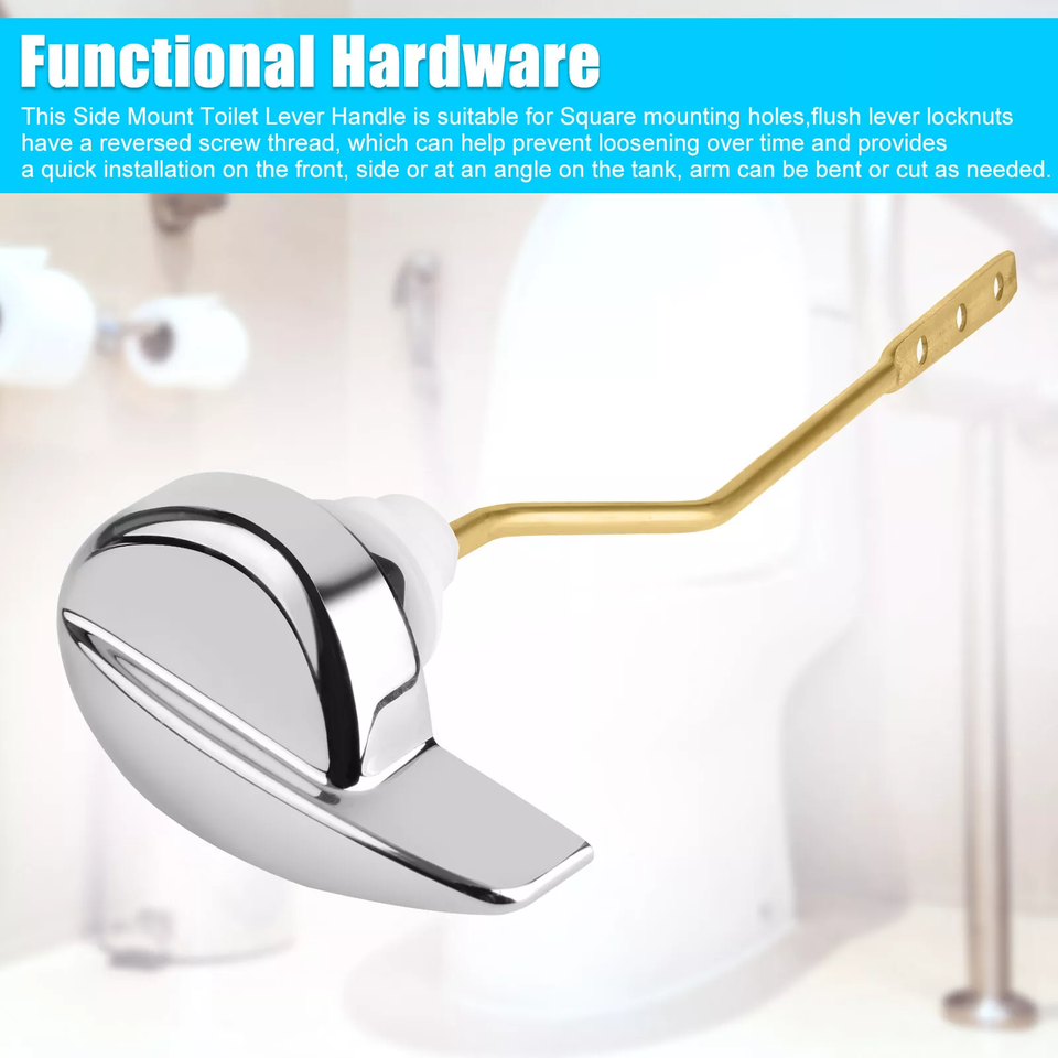 2× Easy Use Side Mount Toilet Flush Lever Handle Angle Universal Toilet ...