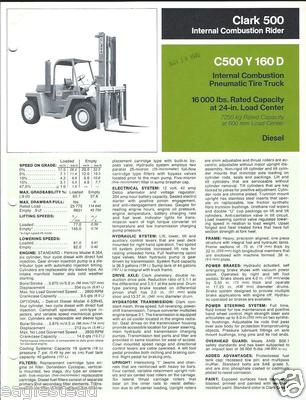 Manuals & Brochures - Fork Lift Truck Brochure Clark C500