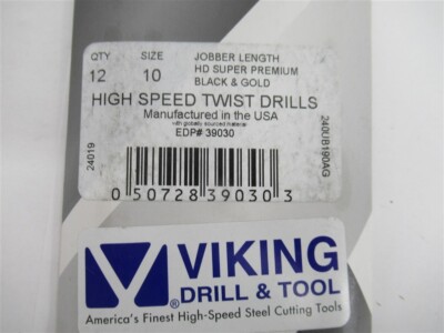 Viking 39030 , #10 Super Premium Jobber Length Drill Bit (PK 12) | eBay