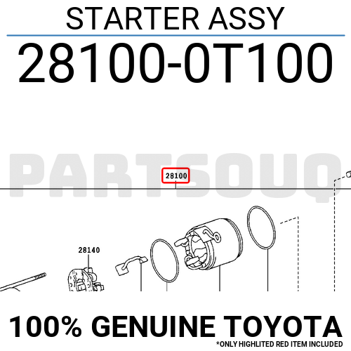 281000T100 Genuine Toyota STARTER ASSY 28100-0T100 | eBay