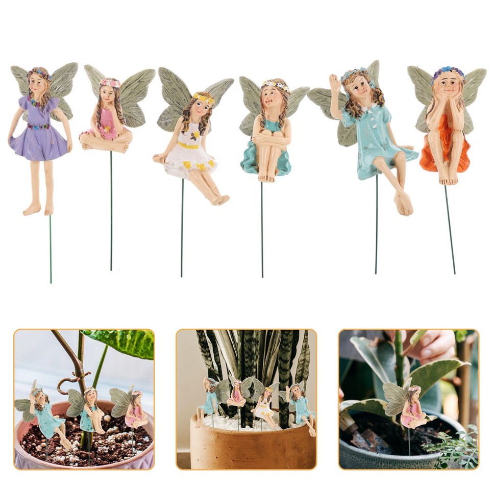 6 Pcs Potted Plant Decor Garden Ornament Figurines Bonsai Landscaping ...