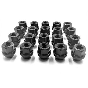20 X ALLOY WHEEL NUTS BLACK FORD FOCUS ALLOYS M12 X 1.5 19MM BOLTS LUGS ...