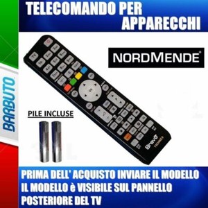 TELECOMANDO UNIVERSALE PER APPARECCHI MARCA NORDMENDE MODELLO TV N323LD ...