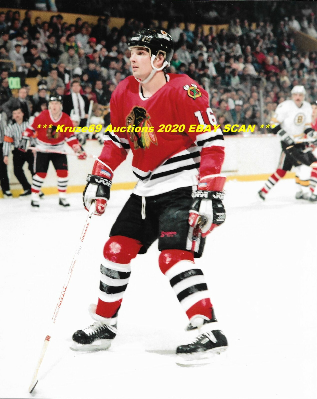 ED OLCZYK In ACTION vs Bruins 11x14 Photo CHICAGO BLACKHAWKS Star ...