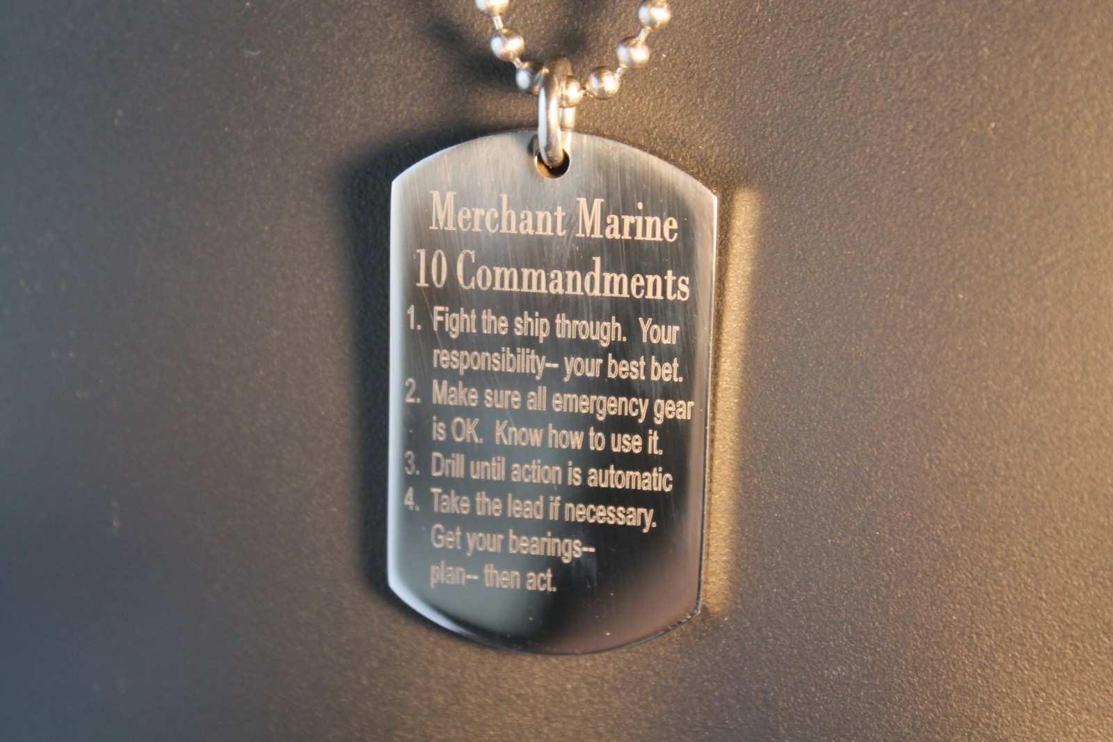 USMMA US MERCHANT MARINE 10 TEN COMMANDMENTS SOLID THICK STAINLESS ...