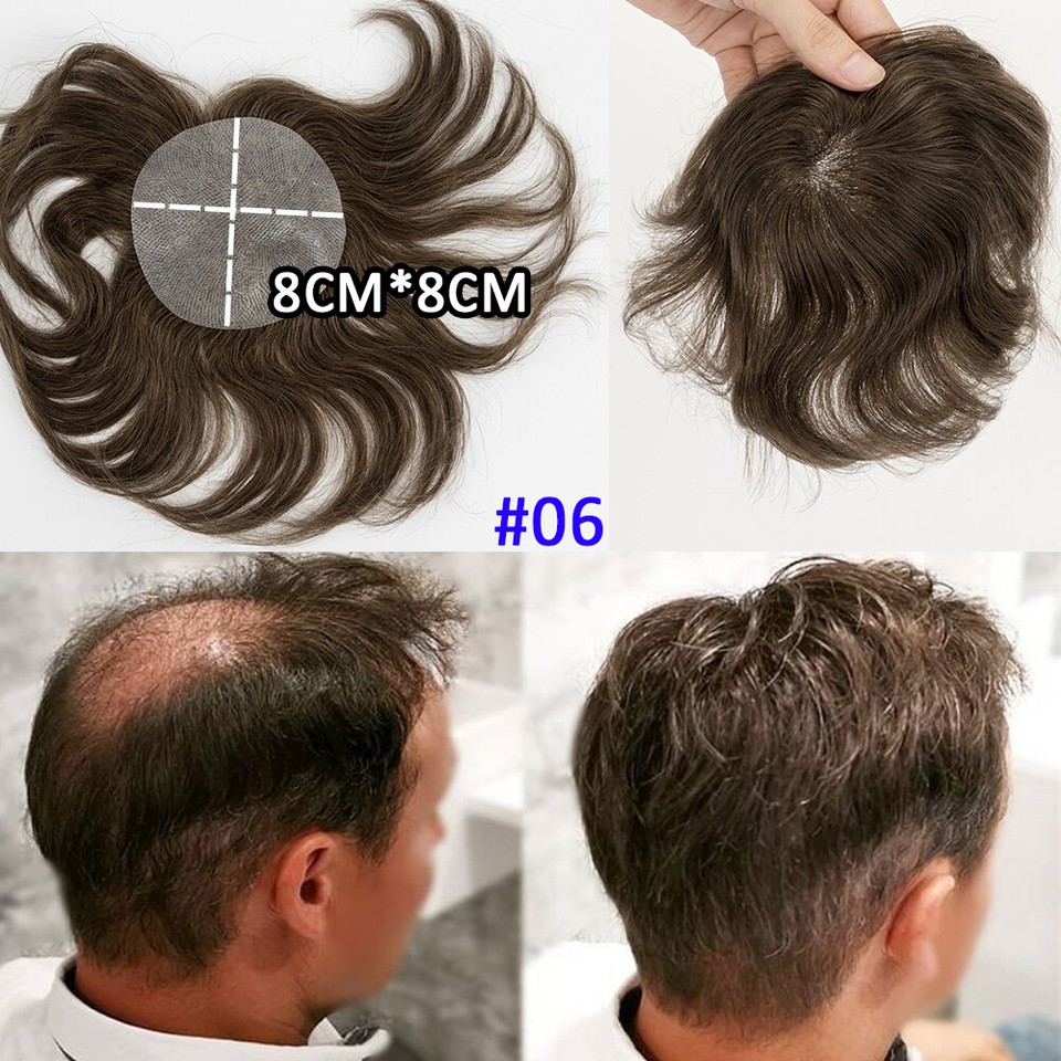 Bald Spot Hair Patch Toupee for Men Full PU Skin Base Cover-up Hair ...