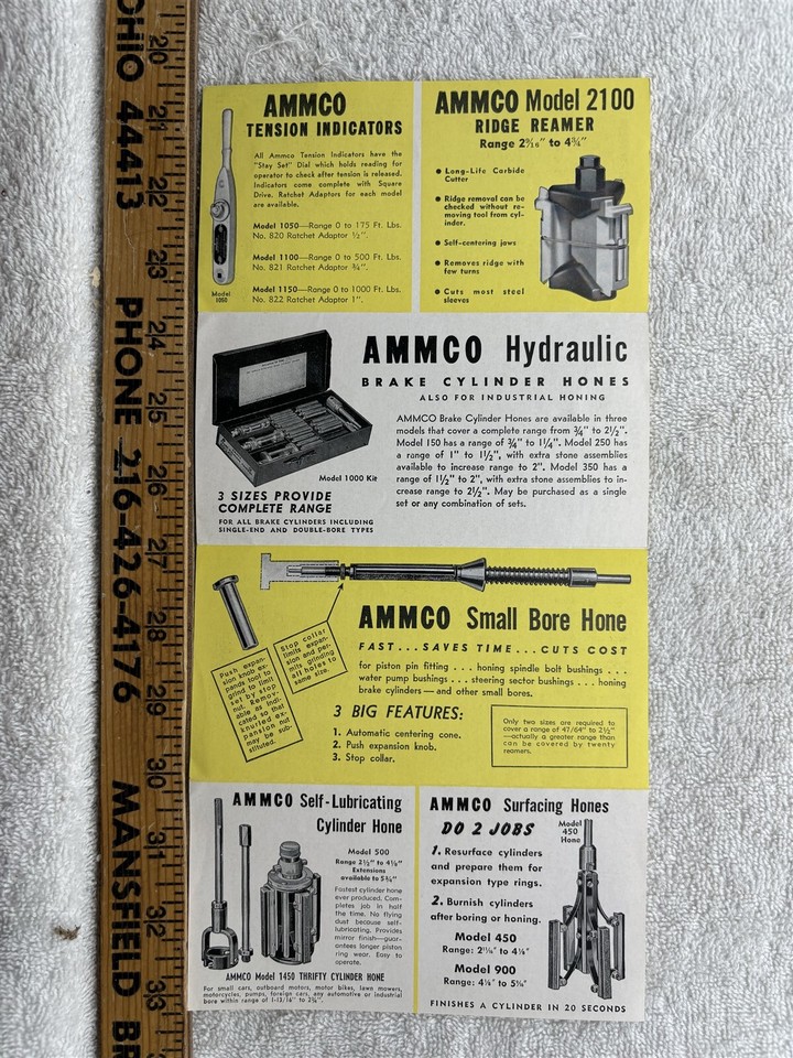 1940s Ammco Safe Arc Brake Shoe Grinder Honing Machine Vintage Brochure ...