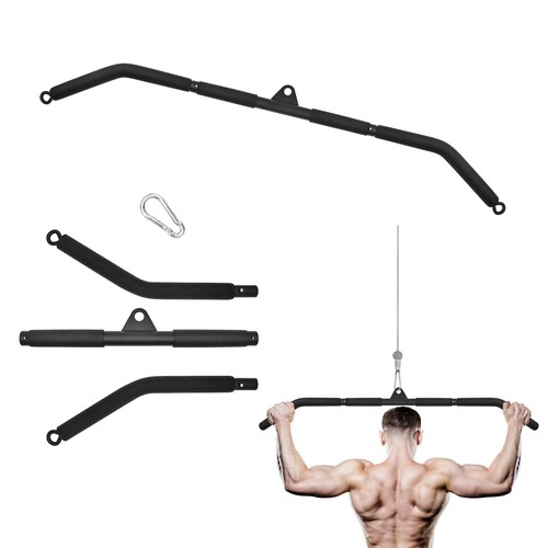 Lat Pull Down Bar, Dual Hook Bar Cable Attachment, Heavy Duty Gym Bar ...