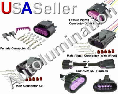 Mass Air Flow Sensor Wiring Connector LS3 LS7 GM MAF Connector Harness ...