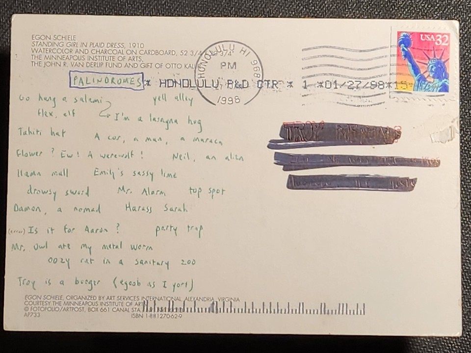 Postcard - Standing Girl Plaid Dress, Mpls Institute of Arts - Posted ...