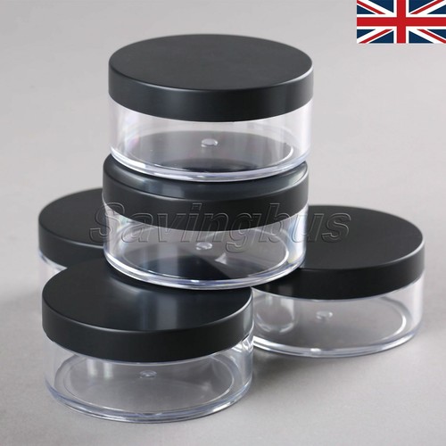5x 50g Small Plastic Powder Containers Pots Cosmetic Sample Bottle Jars ...