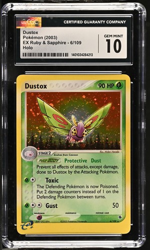 2003 Pokemon EX Ruby & Sapphire ("e" Symbol) Holo Dustox 6 CGC 10 Gem ...