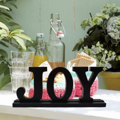 Wood Rustic Cutout Joy Sign for Home Decor Freestanding Joy Tabletop ...