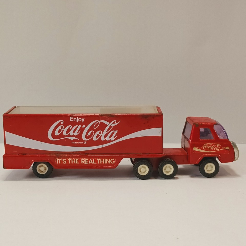 VTG 11" BUDDY L PRESSED STEEL COCA COLA TRAILER COKE CASES IT'S THE ...