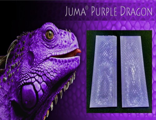 2 pcs. of .187" 3/16" Purple Dragon Juma Scales 2" x 6" - Knife Handle ...
