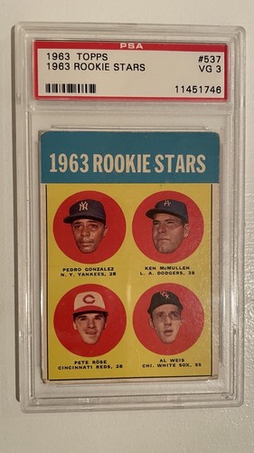 1963 Topps Rookie Stars #537 Pete Rose Rookie Card PSA 3 VG *Well ...