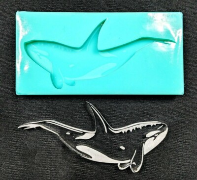 Shiny ORCA Killer Whale SILICONE Mold - Clay Resin Wax - Craft Charm ...