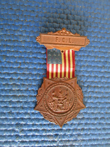 Antique Civil War Union Veteran GAR Membership Ribbon & Badge | eBay