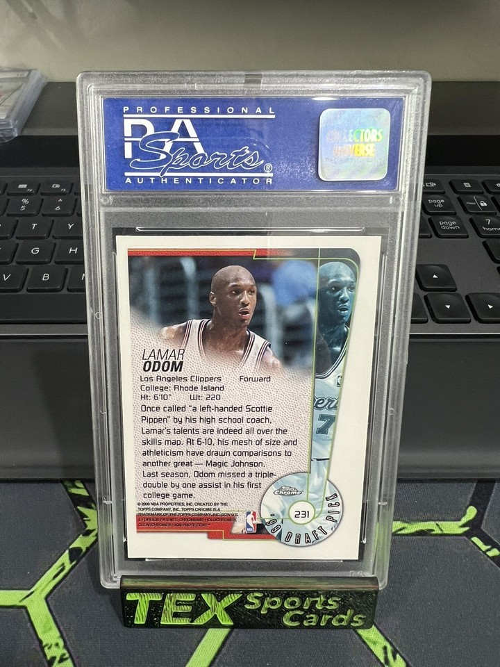 1999 Topps Chrome Lamar Odom Rookie RC #231 PSA 9 Mint Los Angeles ...