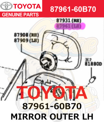 Toyota Genuine LEXUS MIRROR OUTER LH 87961-60B70 | eBay