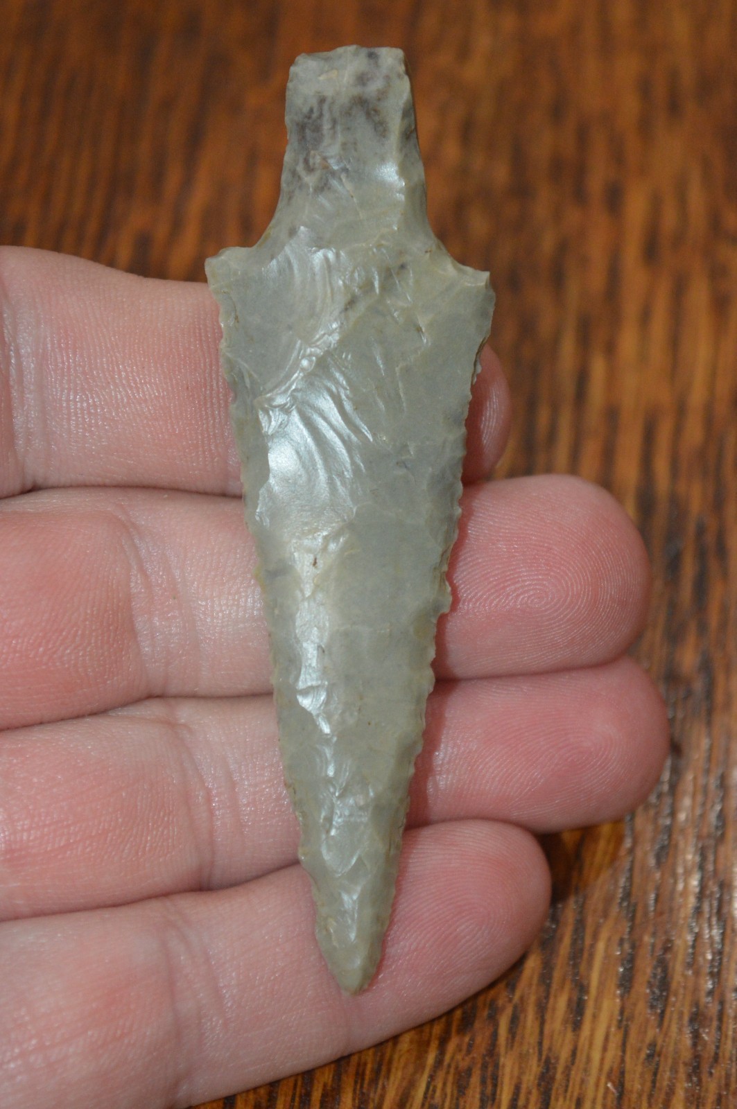 Nicely made gray Edwards Chert Archaic Stemmed Point Central Texas 3.25 ...