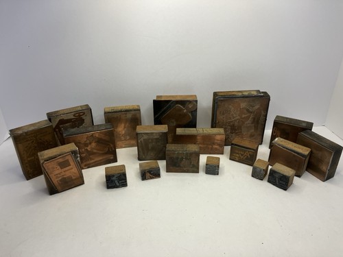 Giant Lot VTG Copper Printing Letterpress Block Prewar Textile | eBay