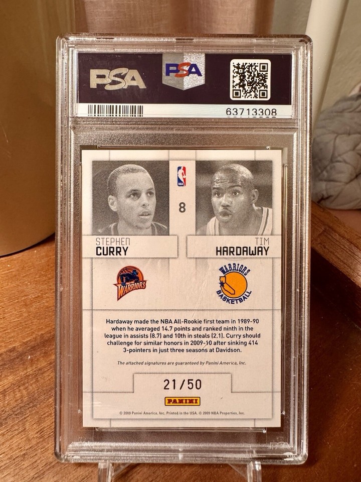 #/50 2009-10 Panini Threads Stephen Steph CURRY Generations Auto RC PSA ...