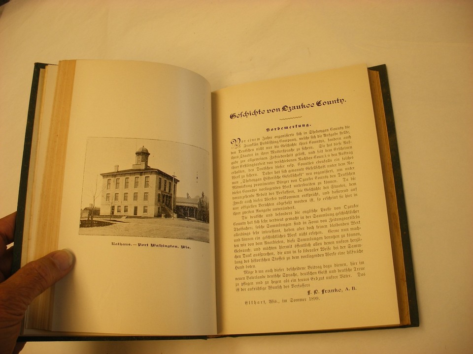 Antique History & Directory of Ozaukee County Wisconsin 1899 Book in ...