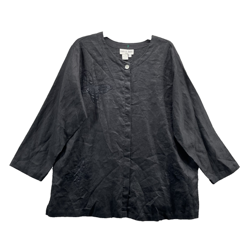 David Dart Linen Tunic Women's 1X Butterfly Boho Chic Cottage Goth ...