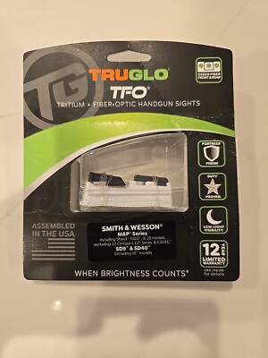 Truglo TFO Tritium & Fiber-Optic Handgun Sight Glowing Front & Rear ...
