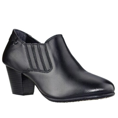 Ladies Leather Wide Fit Ankle High Smart Formal Comfort Work Office ...