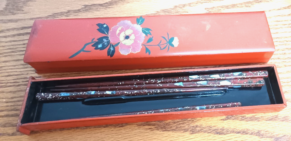 VTG Japan Lacquered Chopstick Box With 4 Chopsticks | eBay