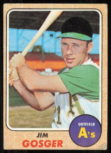 1968 TOPPS JIM GOSGER 343 GOOD BASEBALL OAKLAND ATHLETICS | eBay